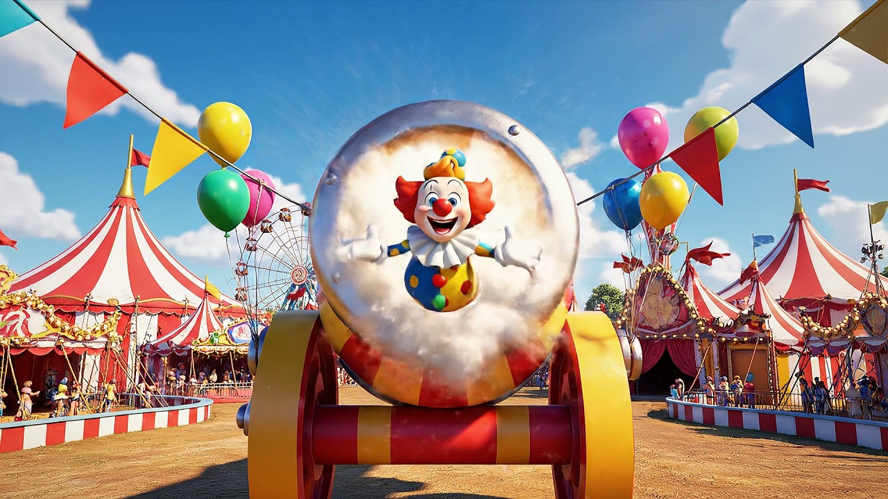 Ten Little Toy Circus Cannons Go Boom Boom | Nursery Rhymes for Kids ...