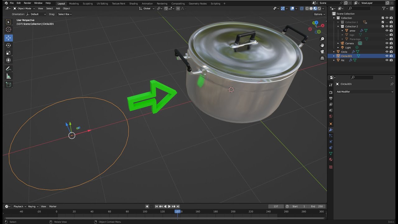 Blender Animate 3d : Model EP-18 : Pot lid : ฝาหม้อ - YouTube