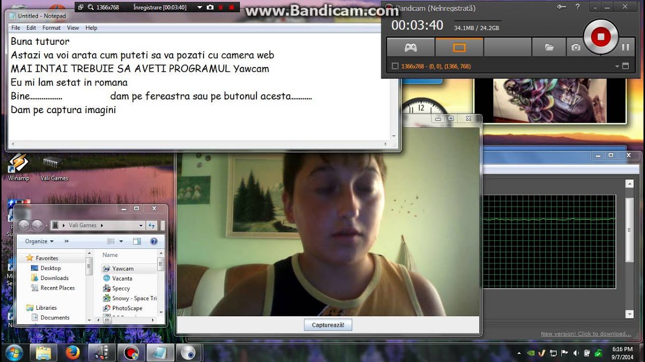 Cum sa faci o poza cu camera web - YouTube