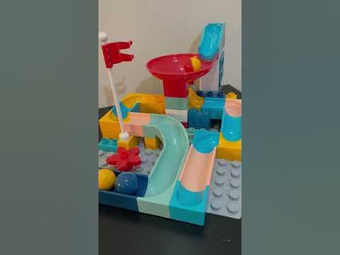 Colorful Marble Run Slide Building Blocks 🔵🟡🔴 - YouTube
