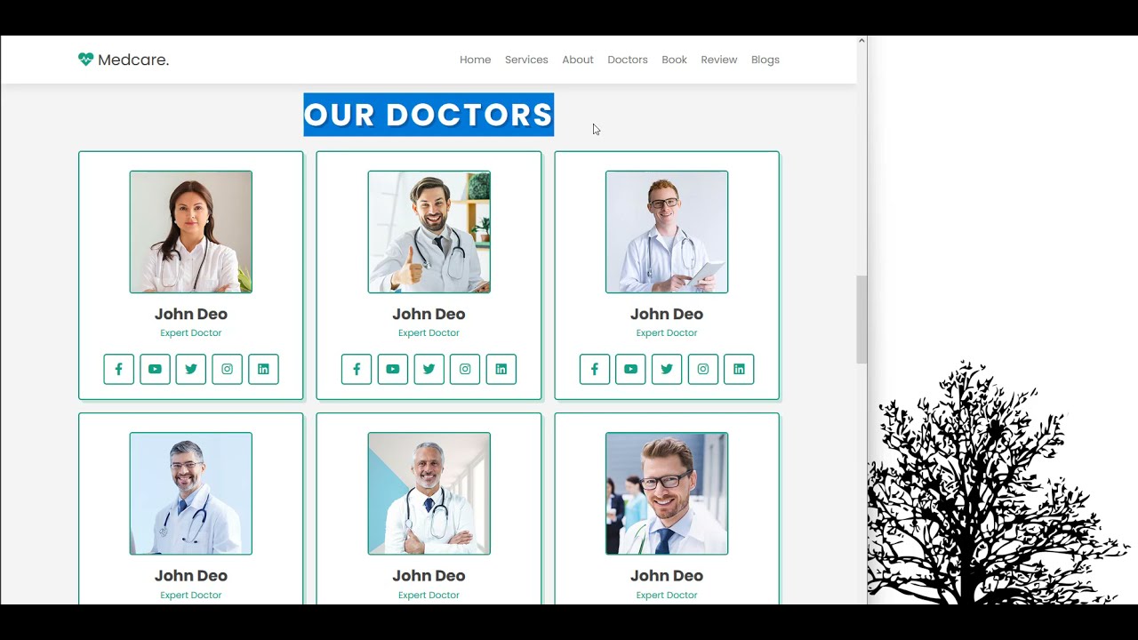 Hospital Medical Clinic Diagnostic Center Website Design Using
