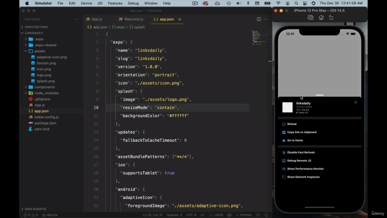Splash screen logo || React Native beginner tutorial English 2024 #4 - YouTube