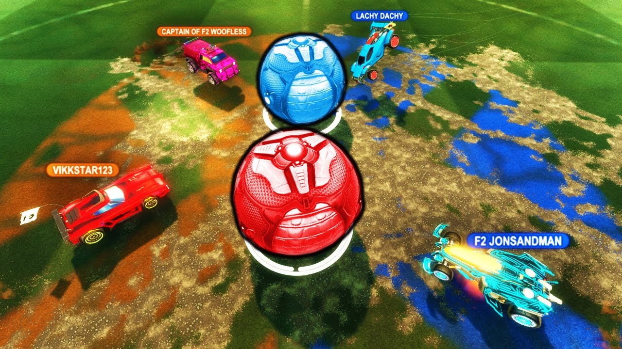 PLAYING ROCKET LEAGUE WITH TWO BALLS! - YouTube