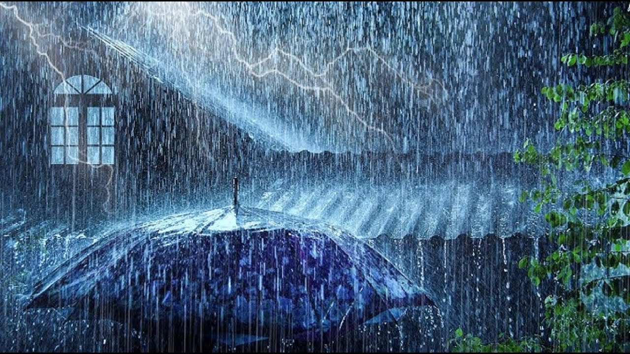🔴 Powerful night thunderstorm - Heavy Rain and Thunder - Rain Sounds ...