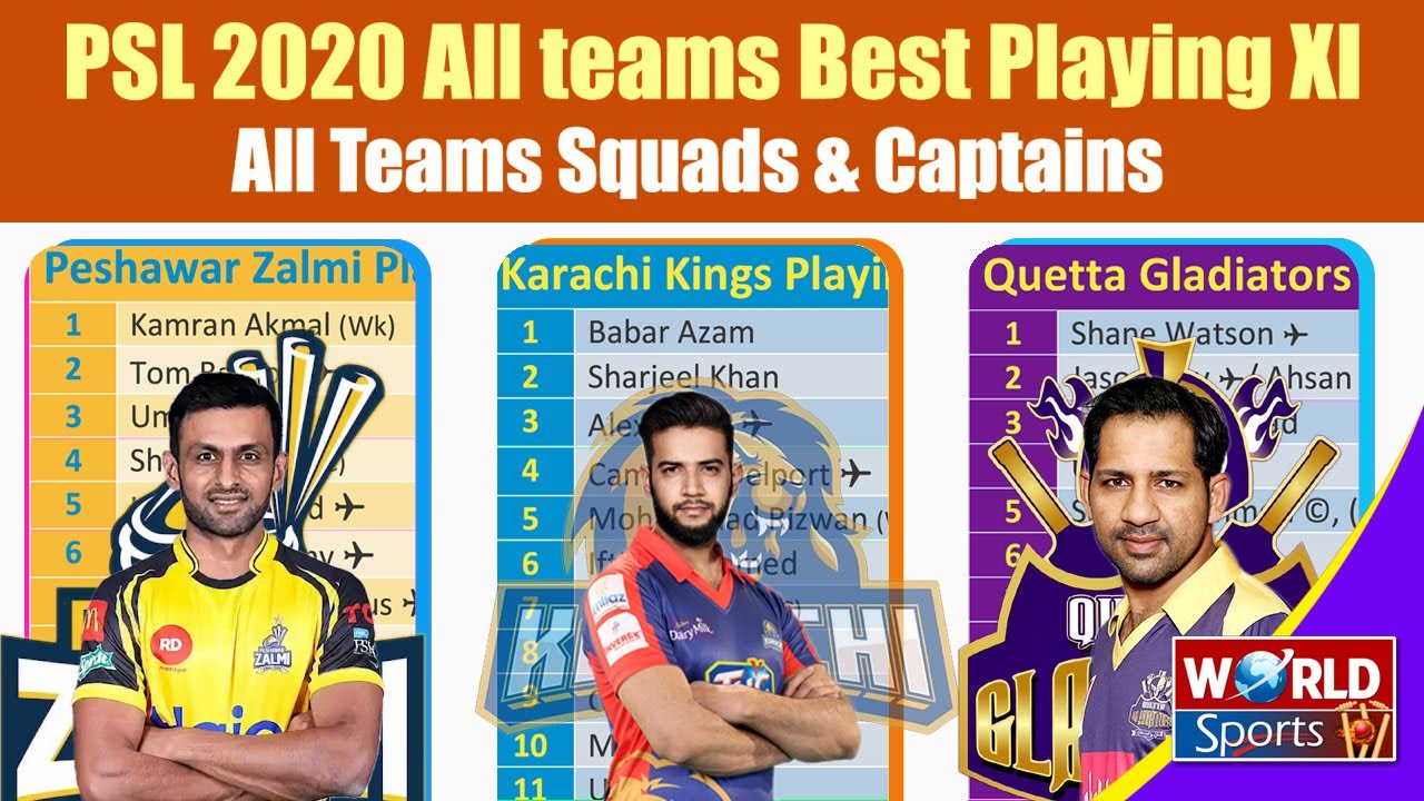 PSL 2020 all teams Best Playing XI | PSL 5 all teams squads | PSL 5 all ...