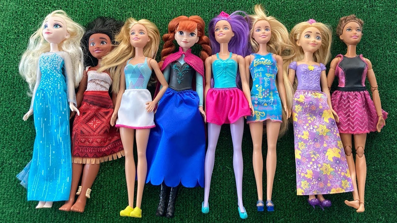 Mattel Disney Princesses Dress up Ariel, Rapunzel, Belle, Tiana, Sindirella, Mulan DIY 1 - YouTube