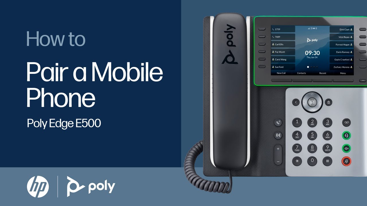 Poly Edge E500: Pair a Mobile Phone via Settings | HP Support - YouTube
