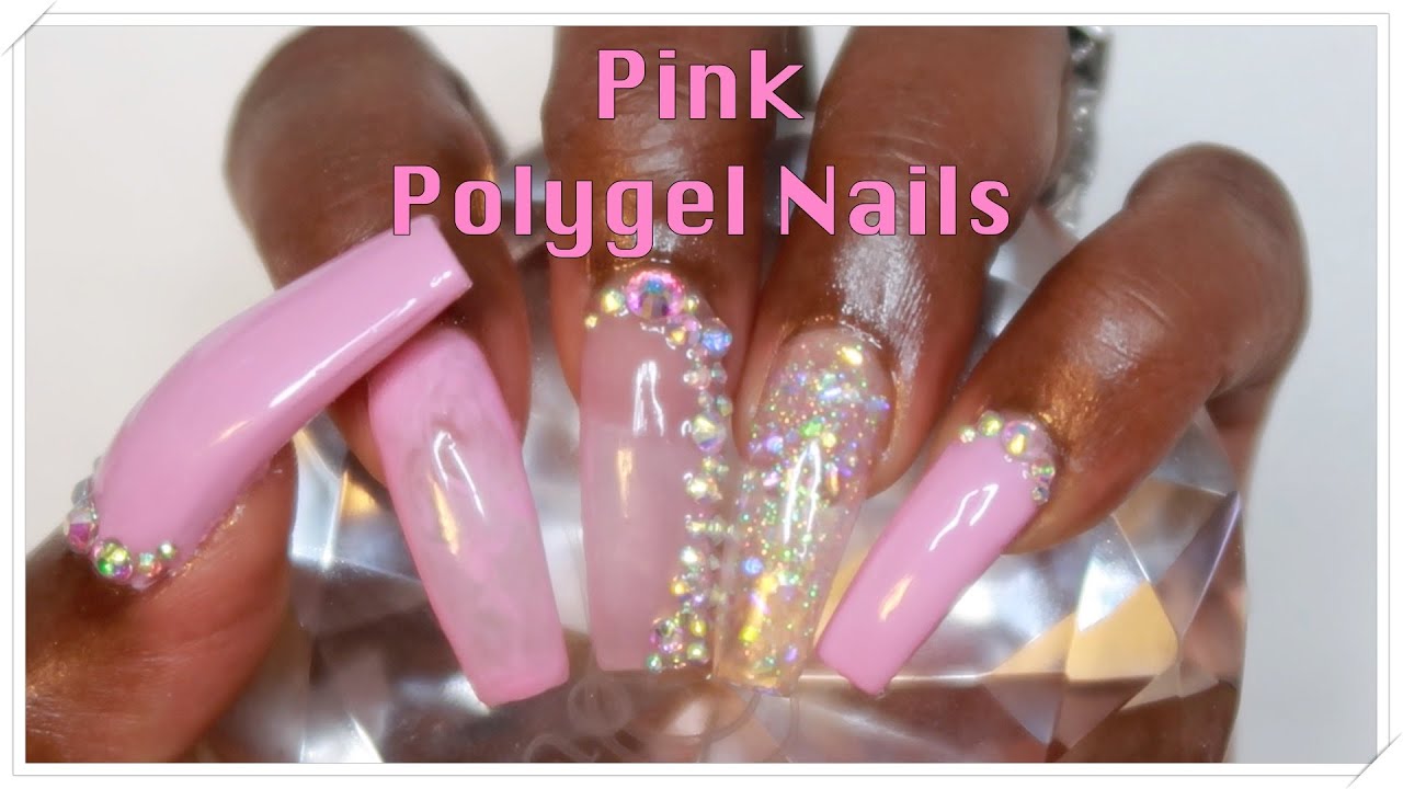 DIY How To Do Nail art, Acrylic nails Pink Polygel Nails #101 #101 ...