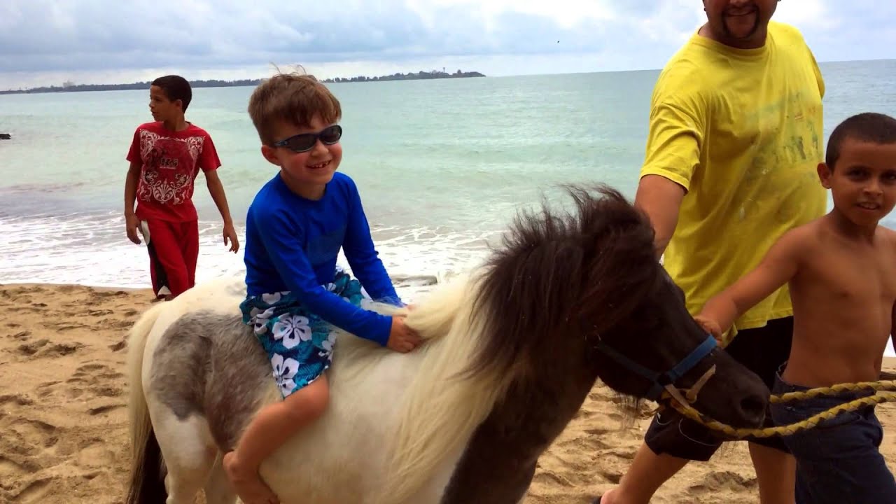 Pony ride on the beach, Puerto Rico - YouTube
