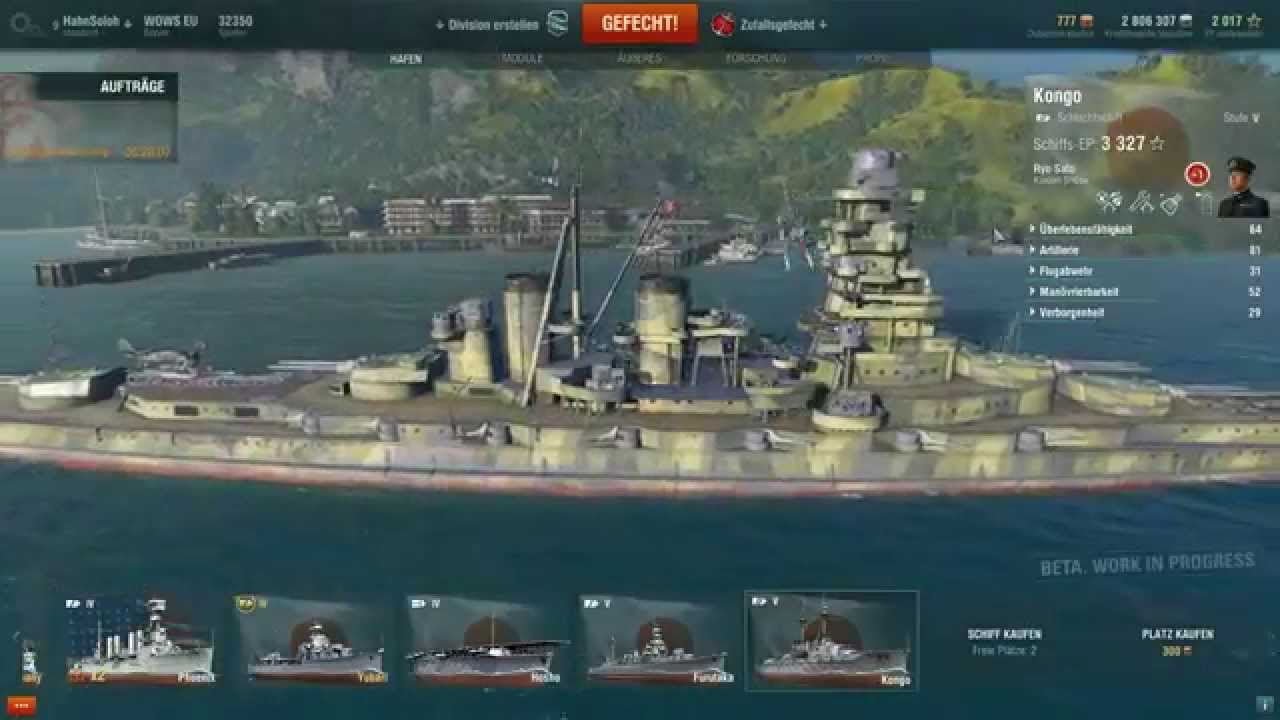 Let´s Play World of Warships Kongo german - YouTube