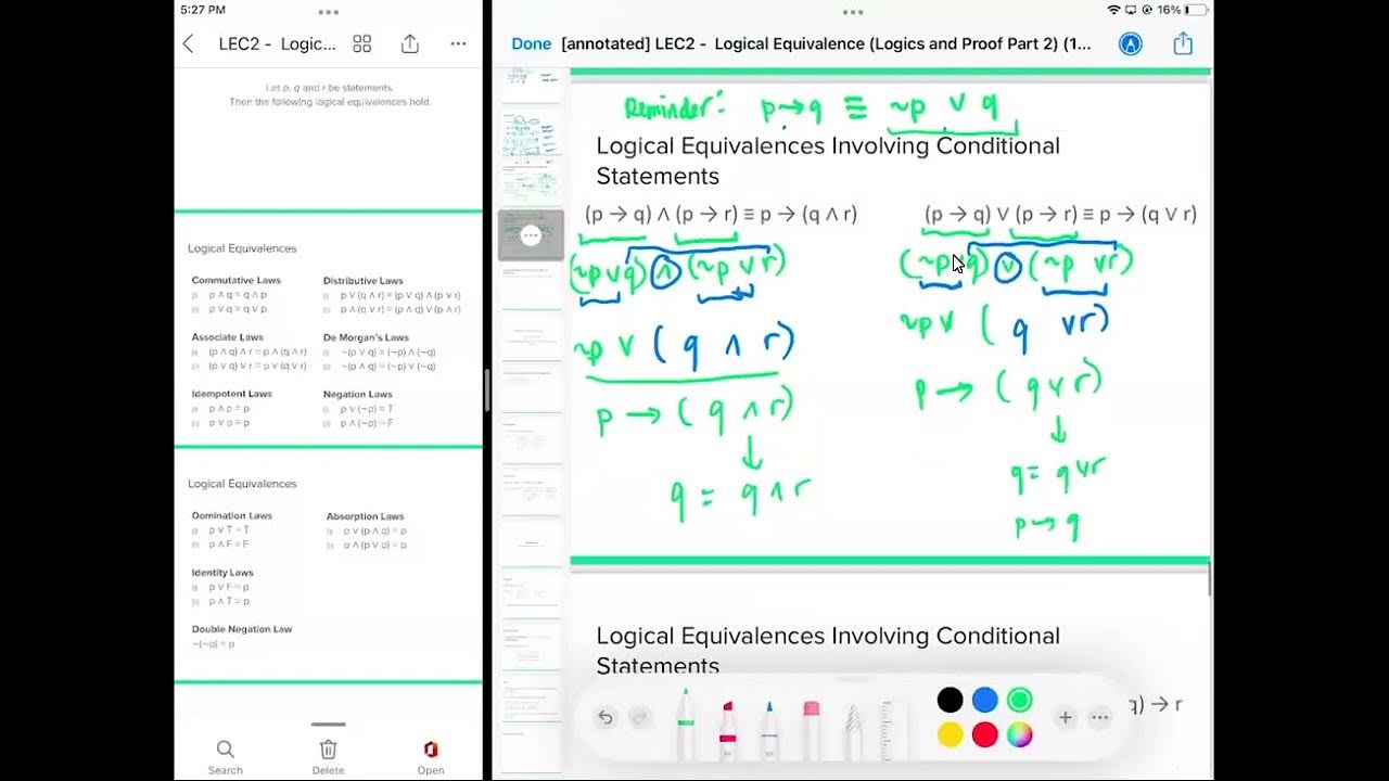 11 - Logical Equivalences on Conditional Statements (2/2) - YouTube