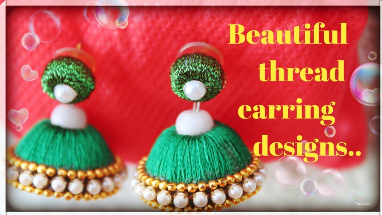 Easy hand made thread earrings. -Beautiful thread earrings-by asha ...