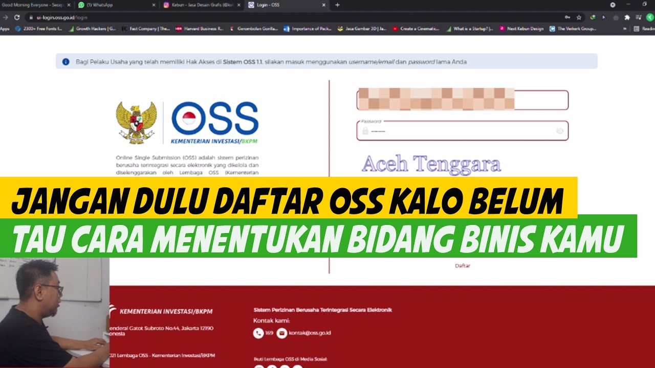 TUTORIAL OSS MEMILIH KBLI BIDANG USAHA OSS RBA 2021 - YouTube