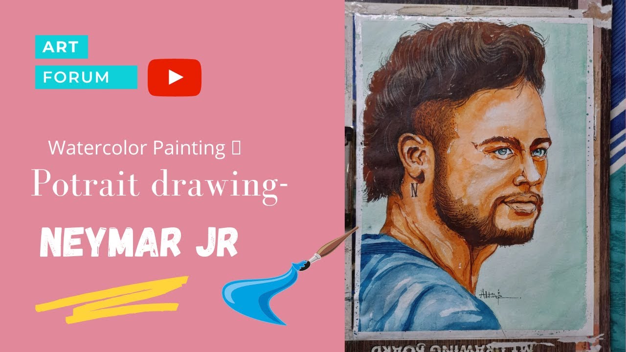 POTRAIT PAINTING OF NEYMAR JR |How To Draw Neymar Jr | Drawing #Neymar ...