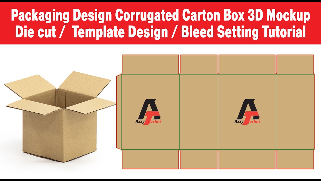 Corrugated carton / box Packaging Design die cut / Template tutorial on ...