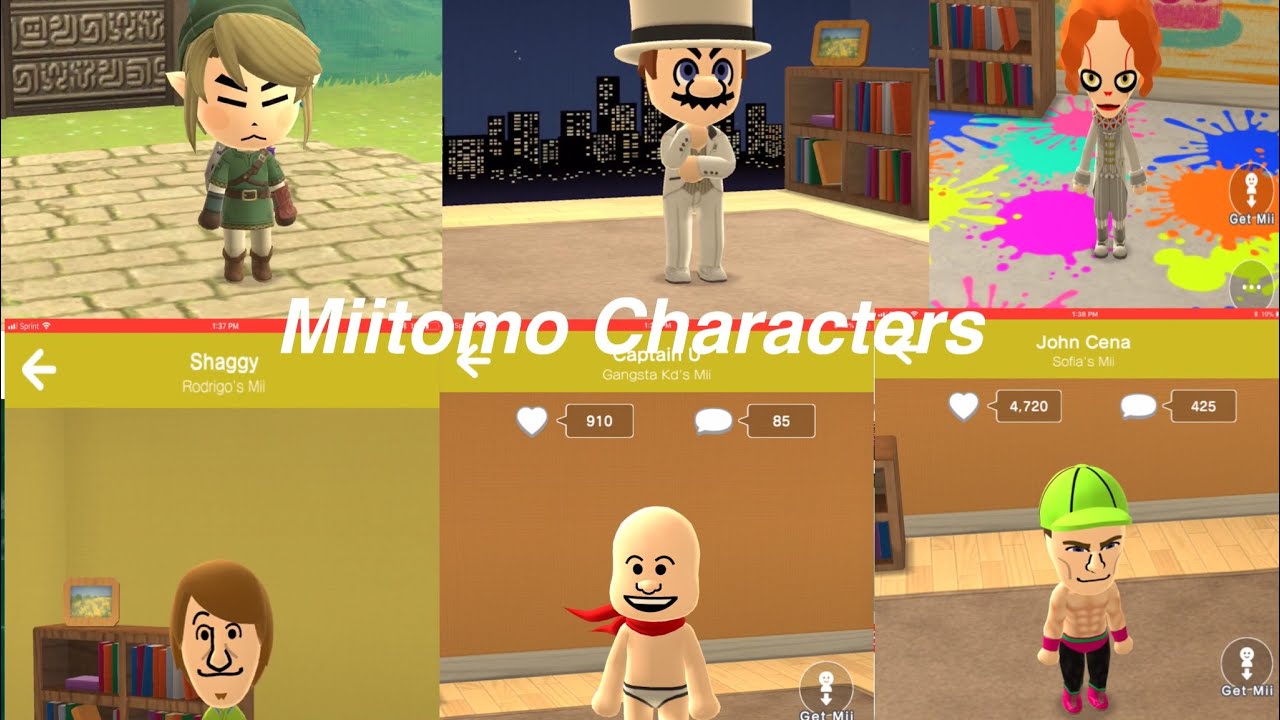 Game Movie TV Miitomo Characters {Pennywise Daisy John Cena SMO Mario ...