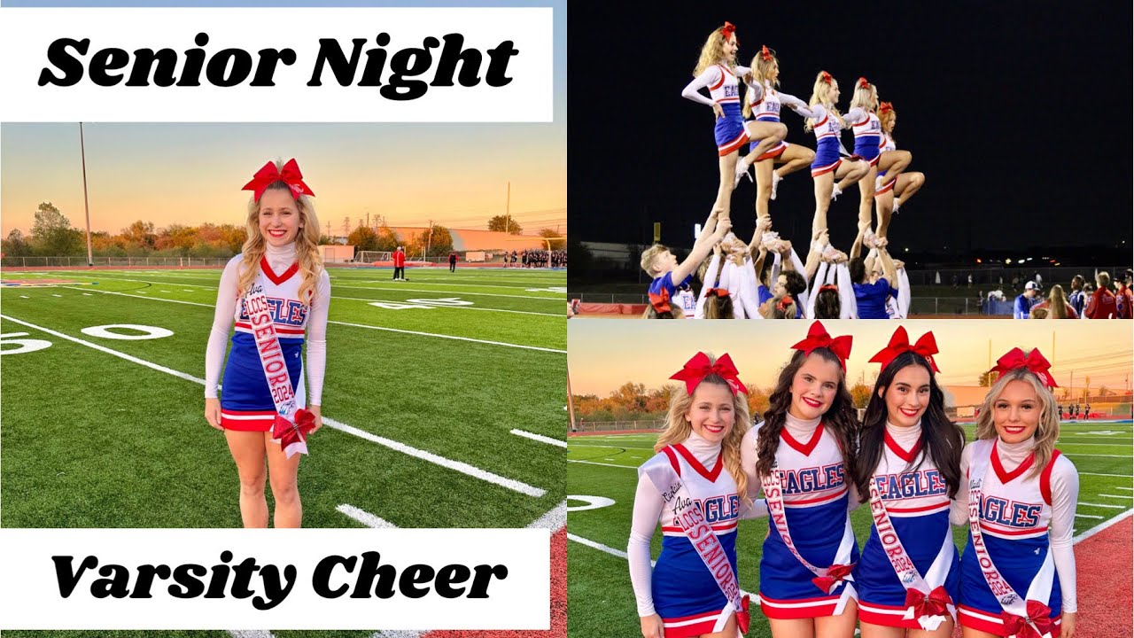Senior Night on Varsity Cheer! Last Home Football Game Vlog! - YouTube