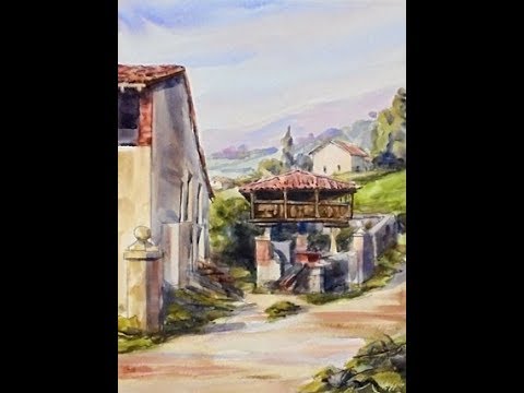 taller de acuarela 2 hórreo asturiano Pintando con Juan Mieres