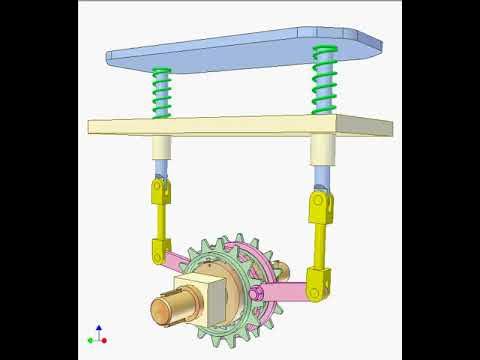 Converting two way linear motion into one way rotation 2 - YouTube