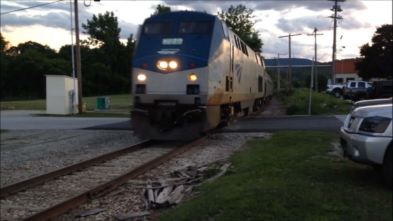 Amtrak's 291 Ethan Allen Express Puts on a Horn Show Into Rutland - YouTube