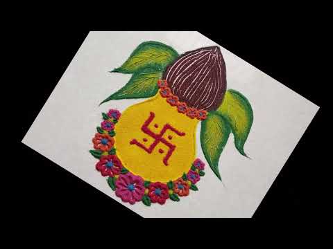 Easy Kalash Rangoli design For Navratri | beautiful Kalash Kolam ...
