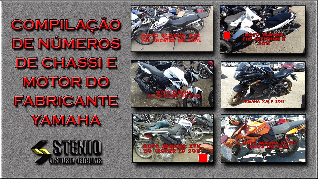 Compilação da numeração do chassi e motor da montadora Yamaha. - YouTube