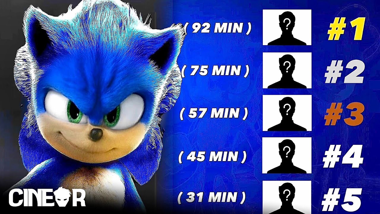 All Sonic Movie Characters Screen Time so far in the Sonic Cinematic ...