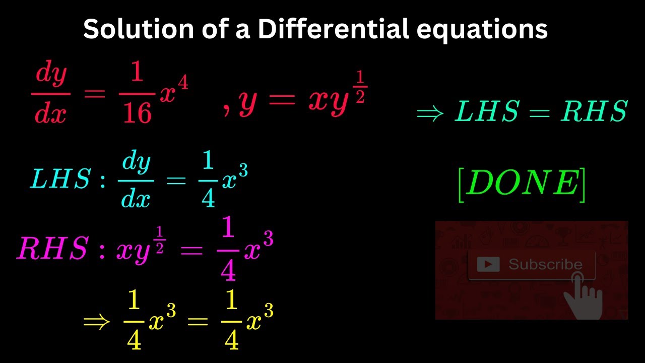 📘 Solution of a Differential Equation | Solved Examples Explained Step ...