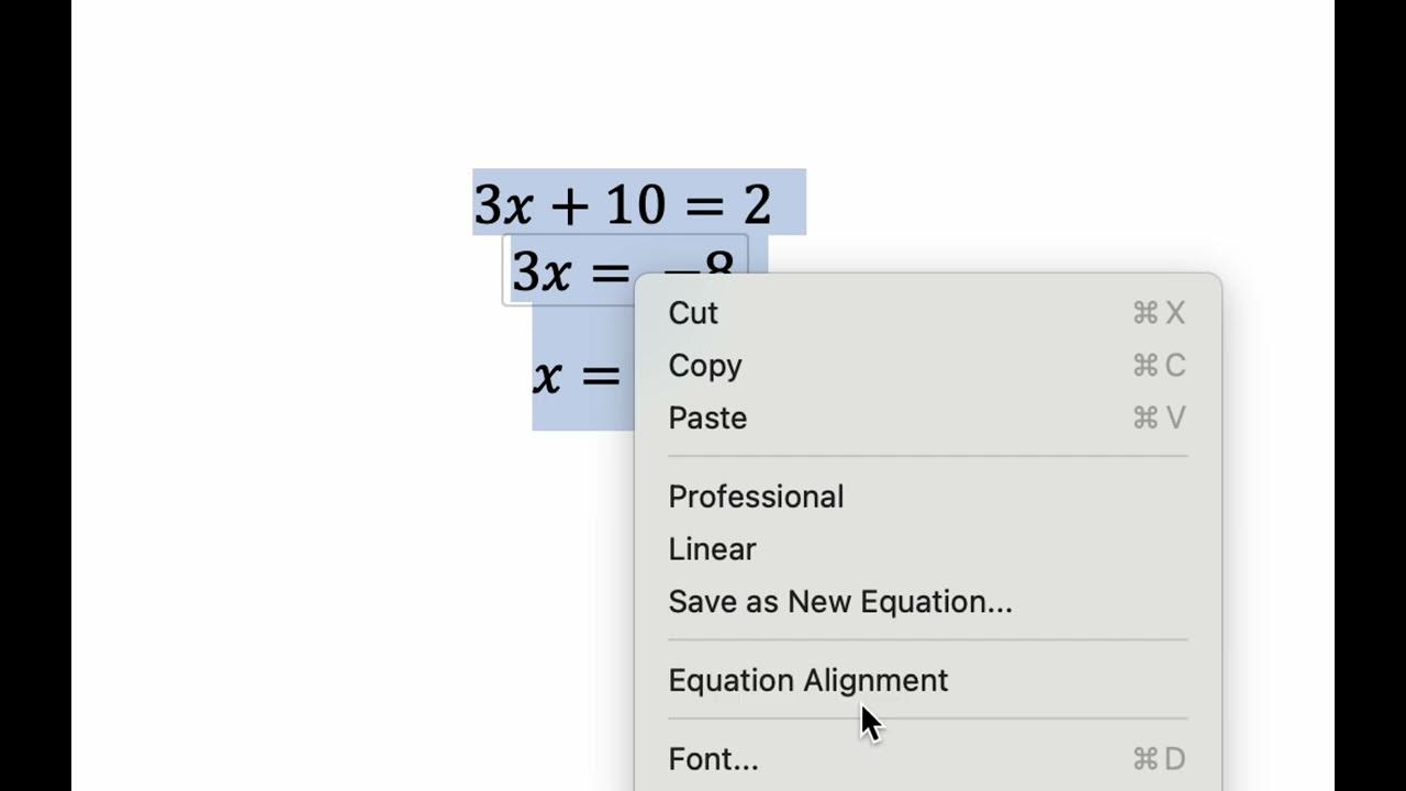 Microsoft Word Equation editor - YouTube