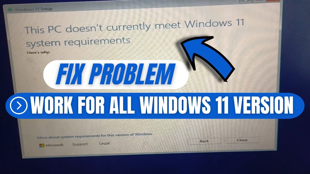 THIS PC DOESN'T CURRENTLY MEET WINDOWS 11 SYSTEM REQUIREMENTS - YouTube