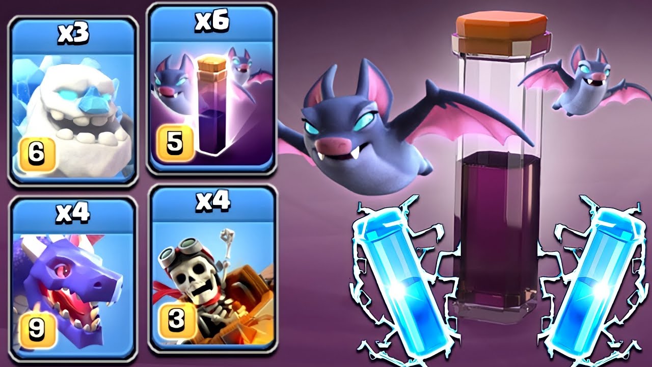 Zap Hydra Combo Attack With Ice Golem & Bat Spell!! 4Dragon + 4Dragon ...