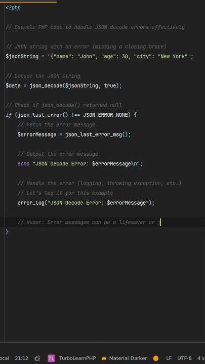 Why Handle Json Decode Errors In Php How To Handle Json Decode Errors In Php A Senior Tip
