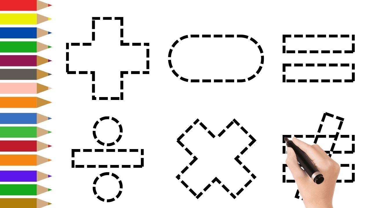 2D Shapes Equations Drawing Colors | Belajar Menggambar Dan Mewarnai ...