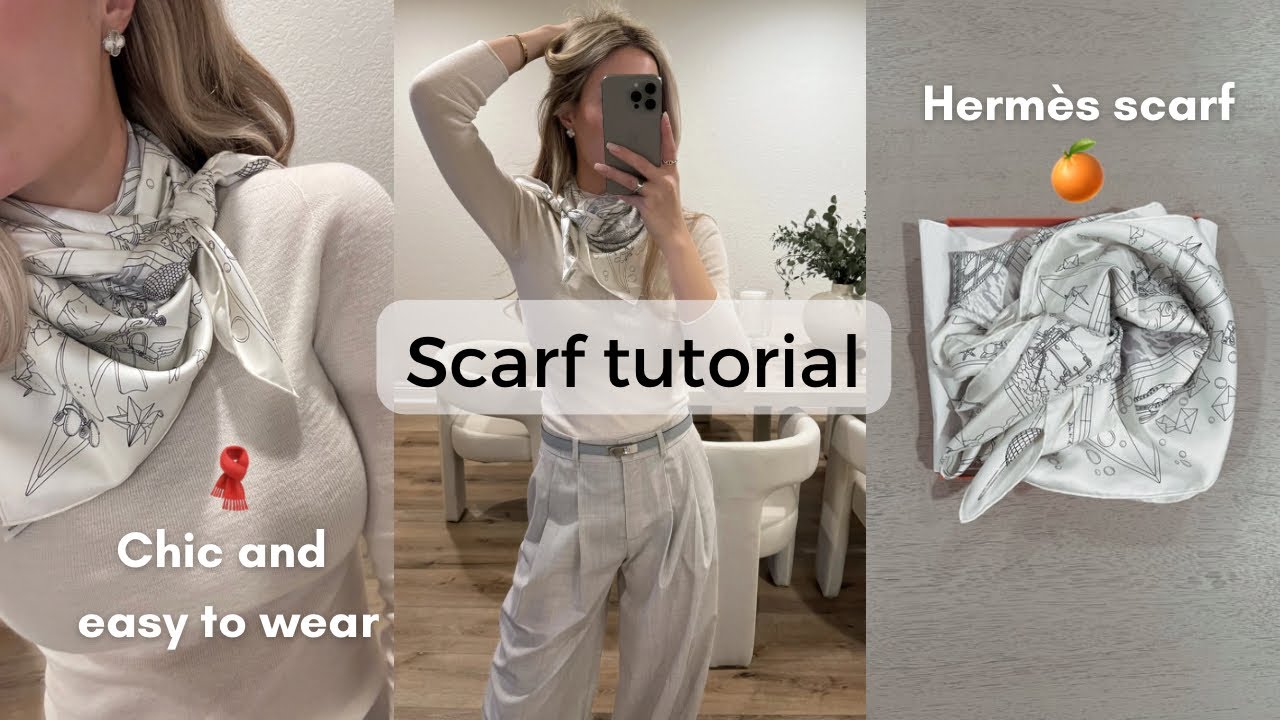 Scarf tutorial using an Hermès scarf 🍊🧣 Chic elegant classy style 🤍 ...