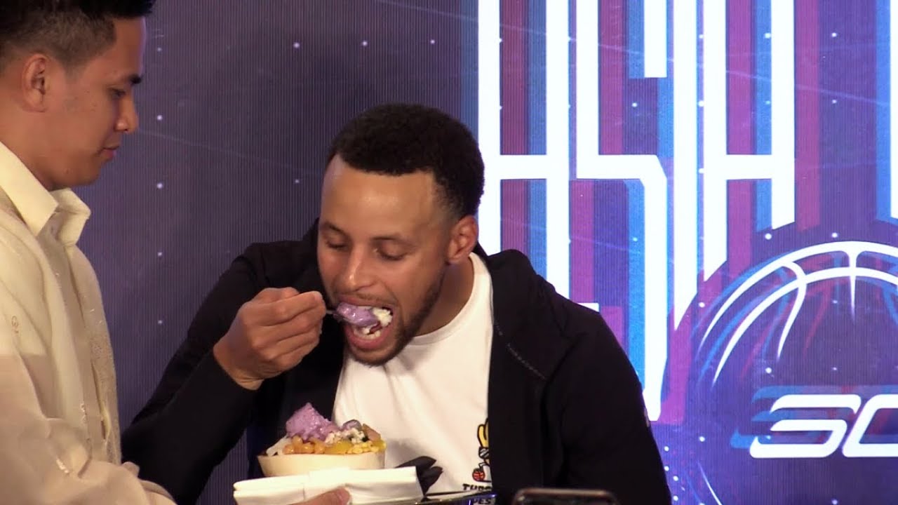 Steph Curry gets sweet Manila welcome, tries ‘halo halo’ - YouTube