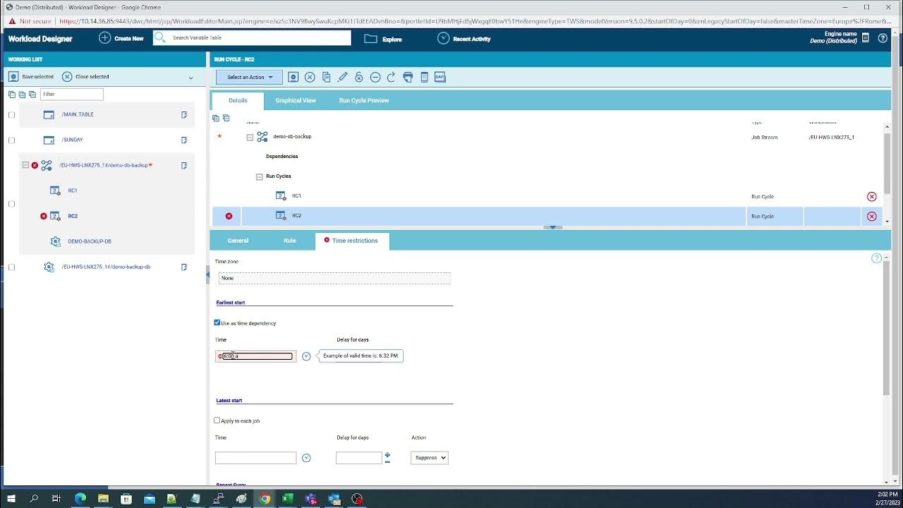 multiple start times for a jobsteam in Workload Automation (TWS/IWS) - YouTube