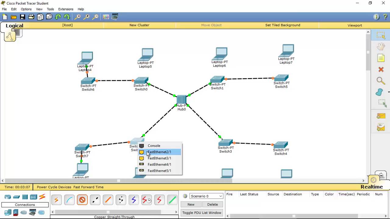 hybrid topology(bus+star) constructing in computer networking(by Cisco ...