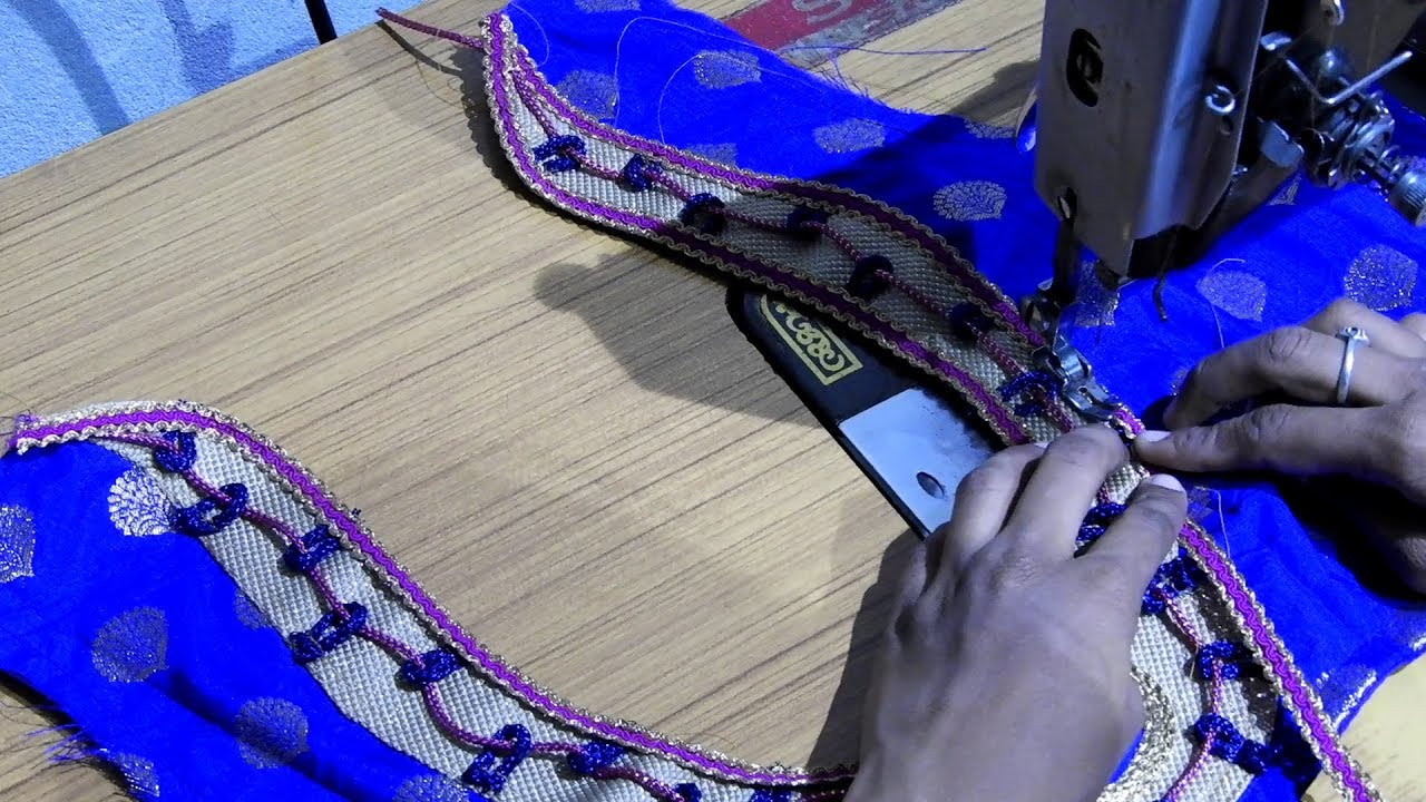 Very Simple and Easy Patch Work Pot Neck Blouse Design for Back Cutting ...