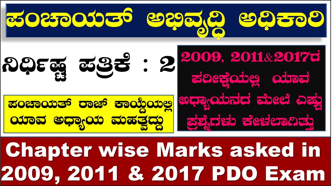 Chapterwise questions asked in PDO exams|Paper-II|Important Chapters ...