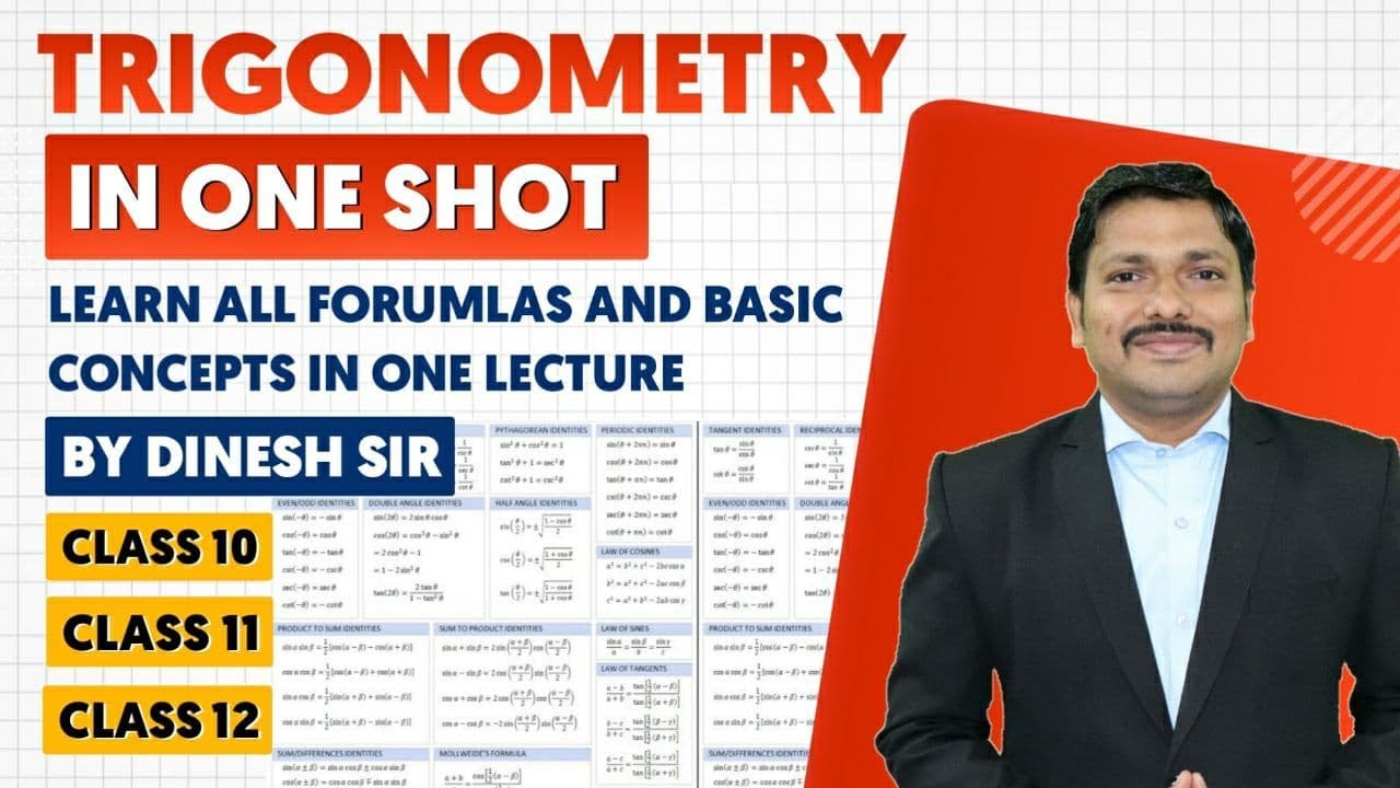 Learn Complete Trigonometry formulas in One Lecture | ONE SHOT LECTURE ...
