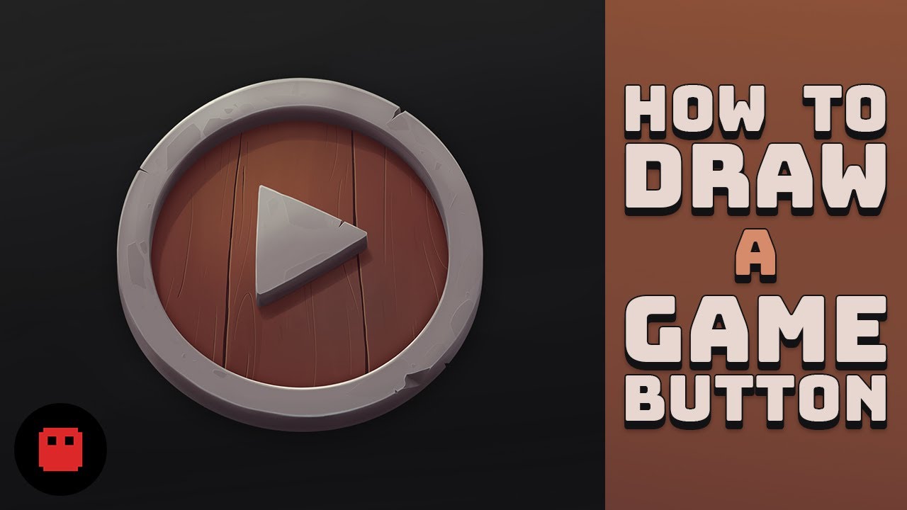 How to draw a medieval style game UI button - YouTube
