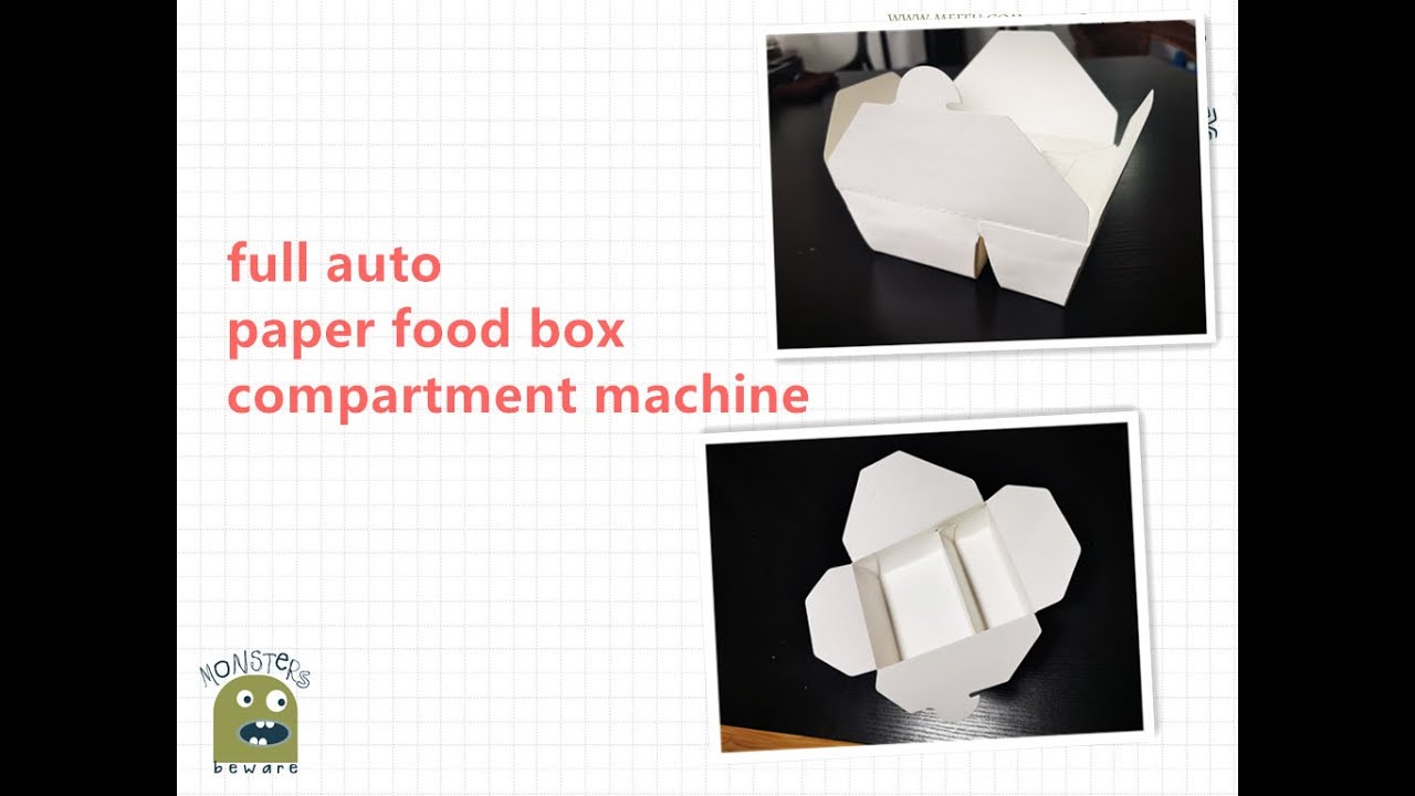 Two compartmemt paper lunch box machine for making food container ...