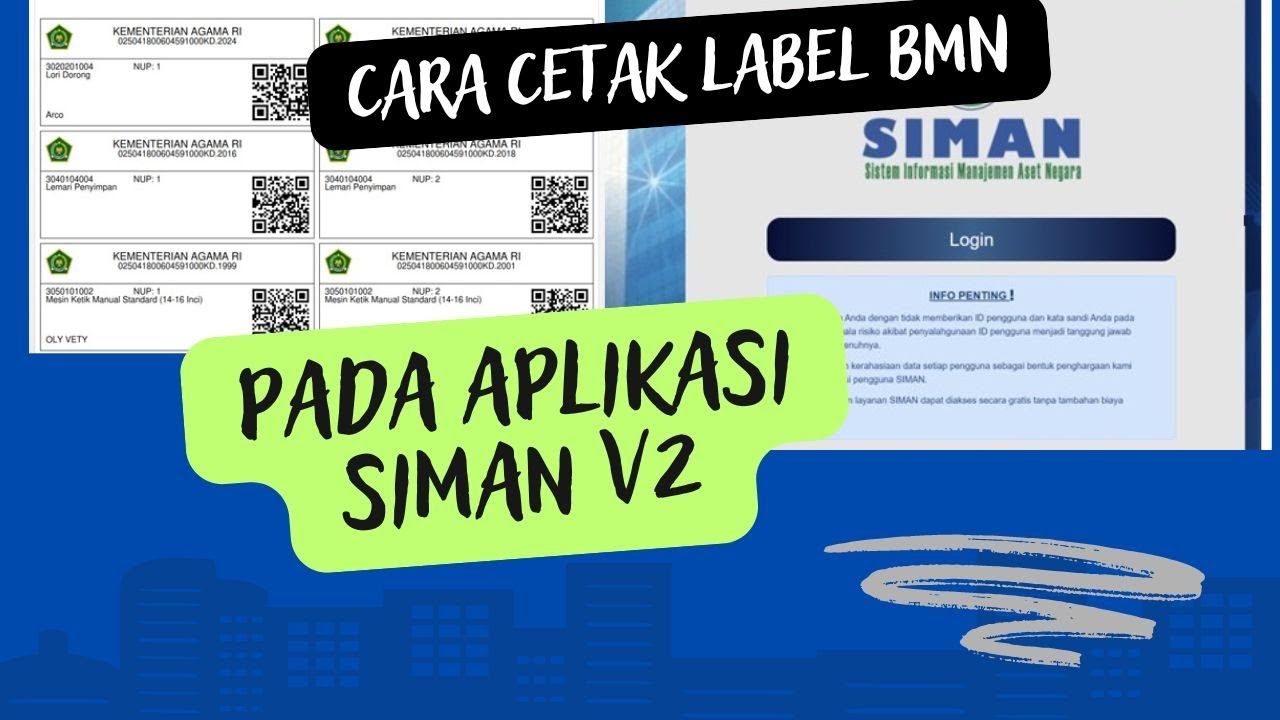 CARA CETAK LABEL BMN PADA APLIKASI SIMAN V2 - YouTube
