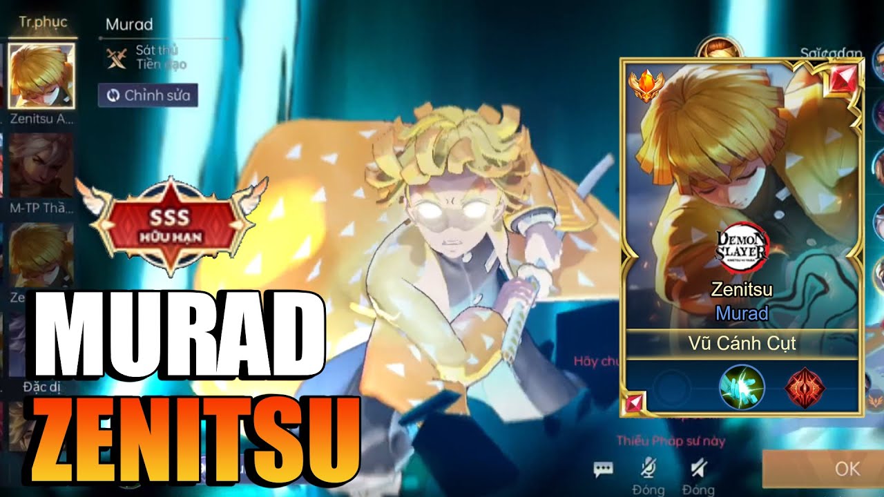 Liên Quân Chính Thức Ra Mắt Trang Phục Murad Zenitsu Với Hiệu Ứng Sấm ...