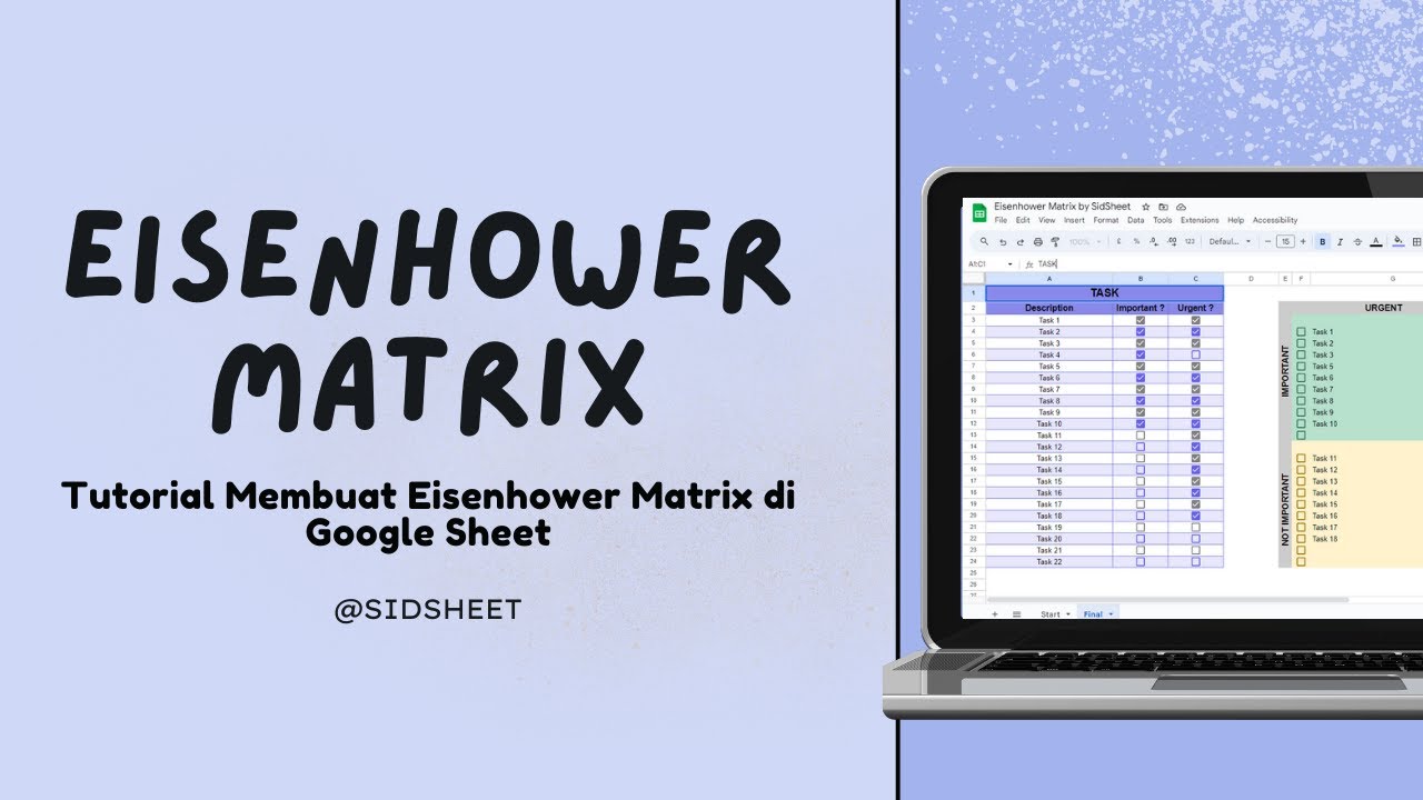 Tutorial Membuat Eisenhower Matrix di Google Sheet - YouTube