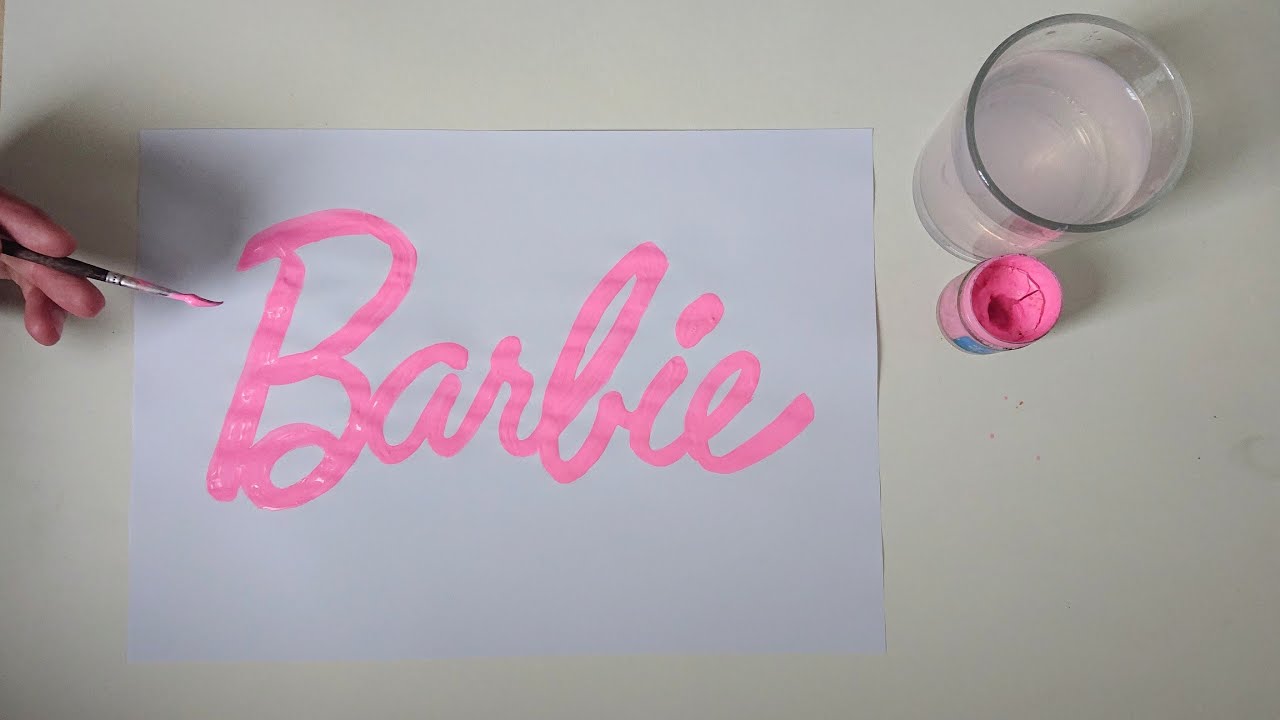 how to draw barbie logo - YouTube