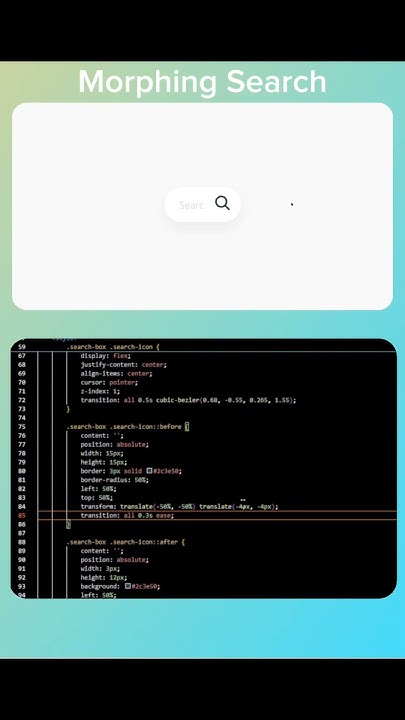Morphing search button using css - YouTube