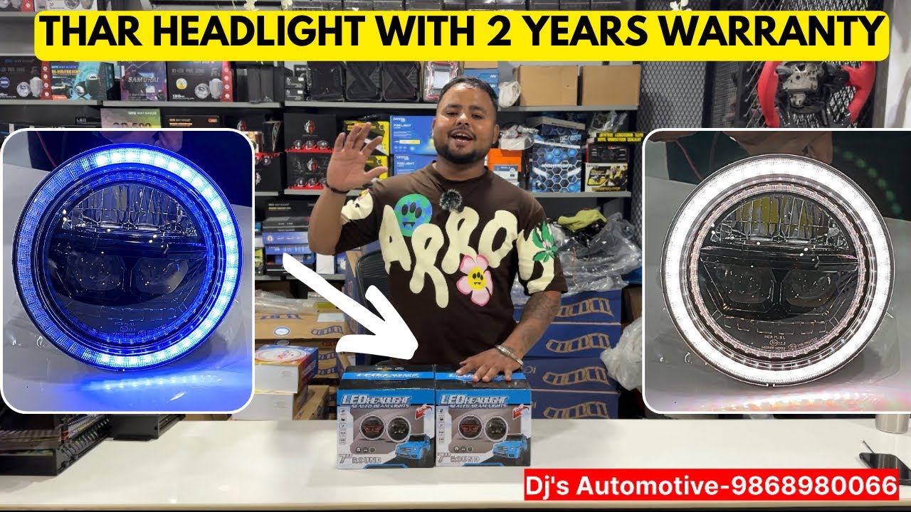 Most powerful Thar Headlamp | Blue drl😍 - YouTube