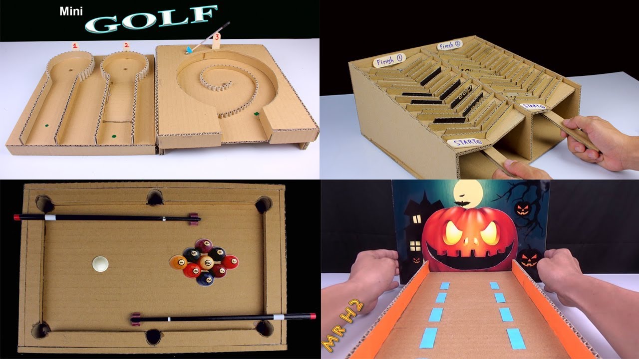 WOW ! 5 Amazing Desktop game from cardboard [Mr h2 Diy - Compilation ...