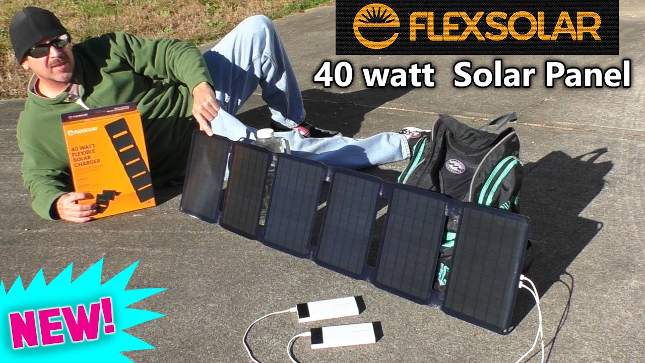 NEW! FLEXSOLAR 40 watt Solar Panel foldable portable small size - YouTube
